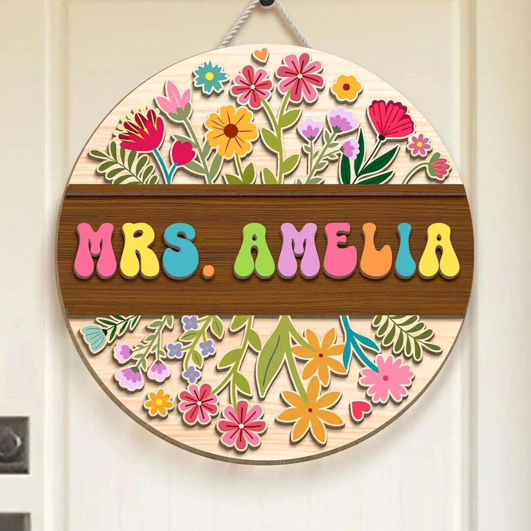 Personalized Teacher Signs for Classroom, Custom Teacher Door Sign 3D ...