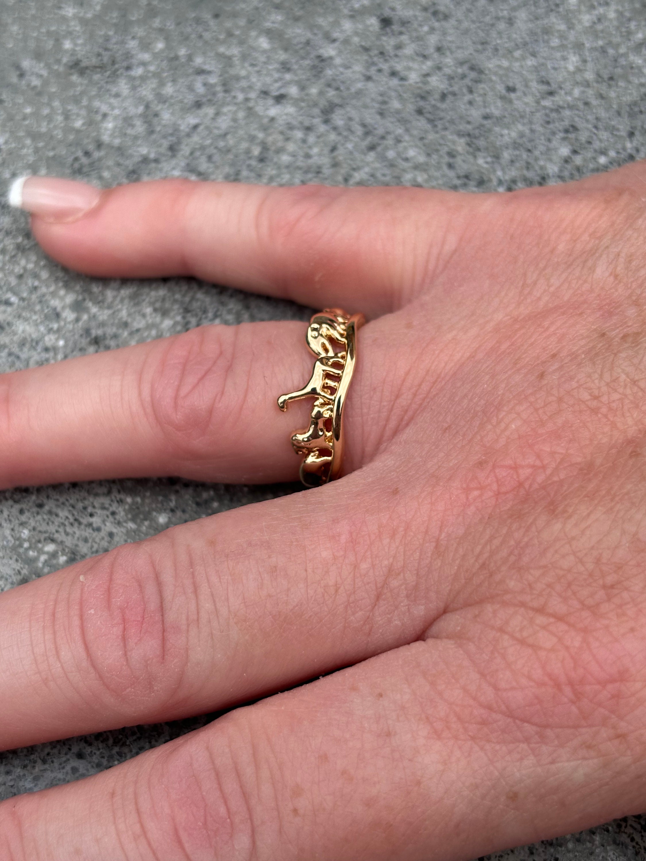 Zoo Animals Statement Ring, Gold Safari Ring, Tiny Jungle Ring, Mini ...