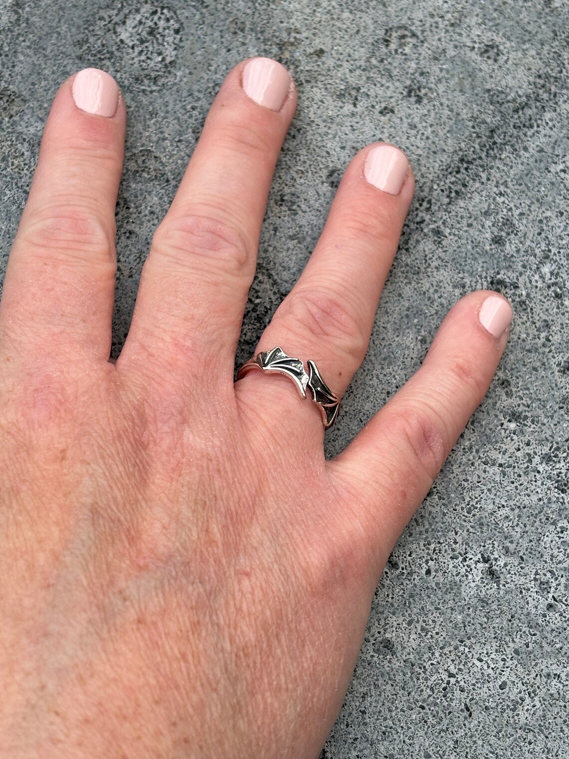 Adjustable Silver Bat Ring, Gothic Style, Entwined Bat Design, Animal ...