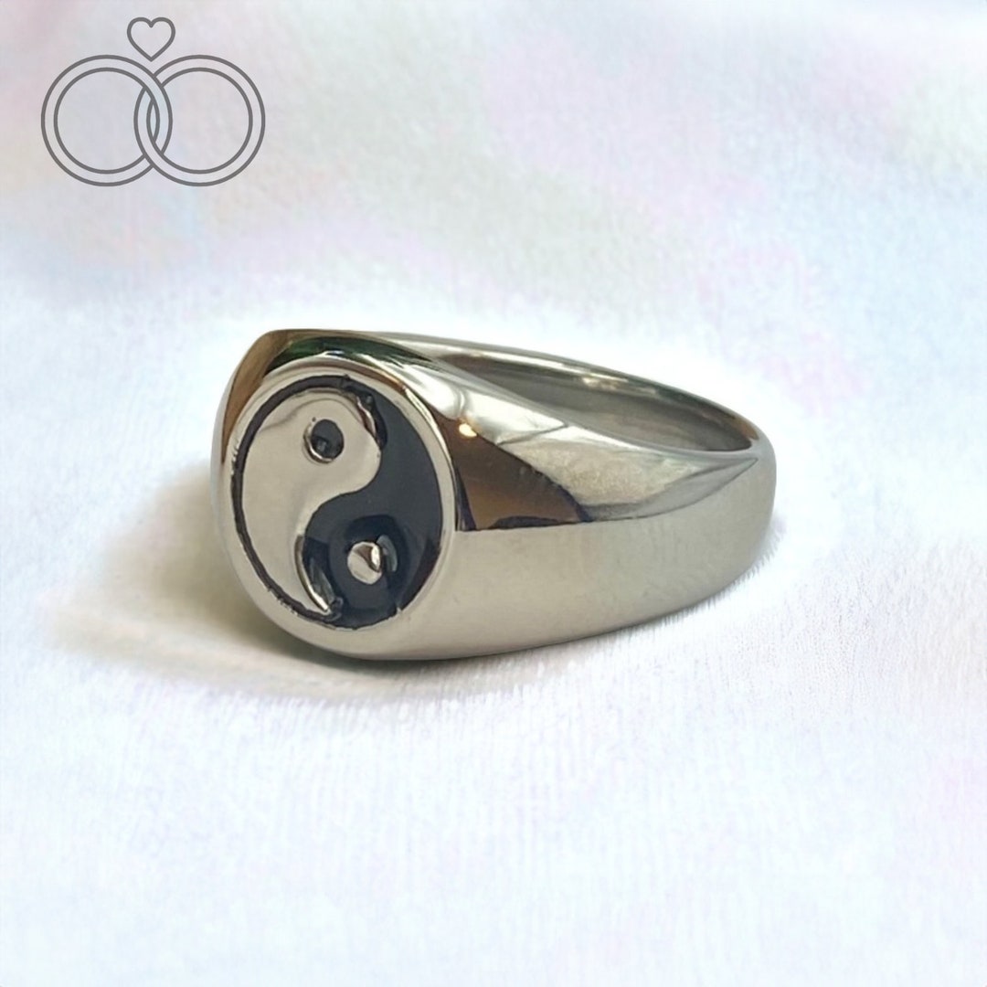 Silver Ying Yang Ring , Mens YINGYANG Ring, Mens Jewellery, Unisex ...