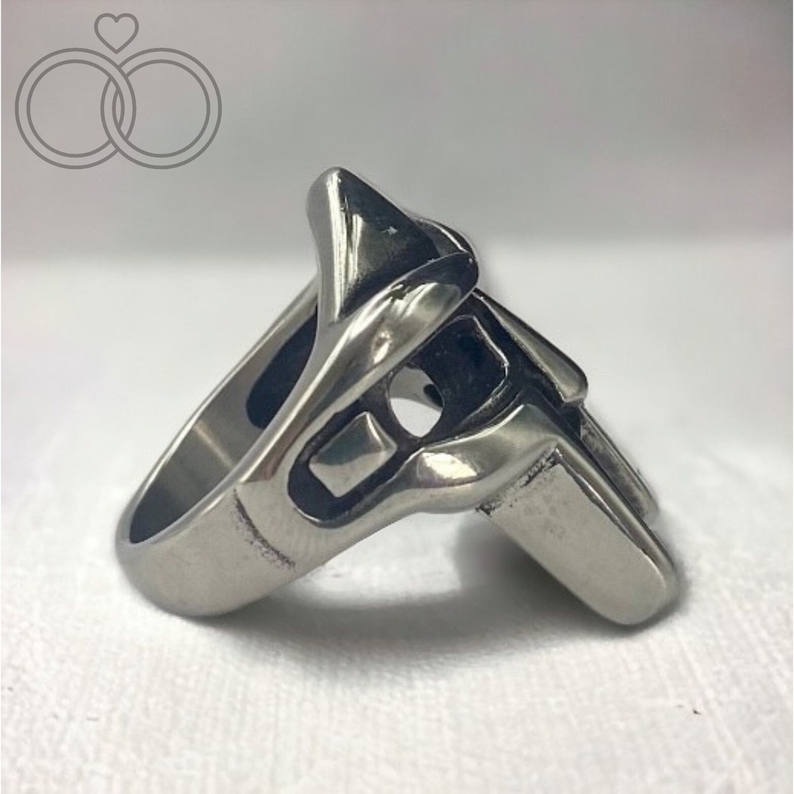 MF DOOM Ring, Silver Steel Dr DOOM, Mens Silver Gladiator Ring, Rapper ...