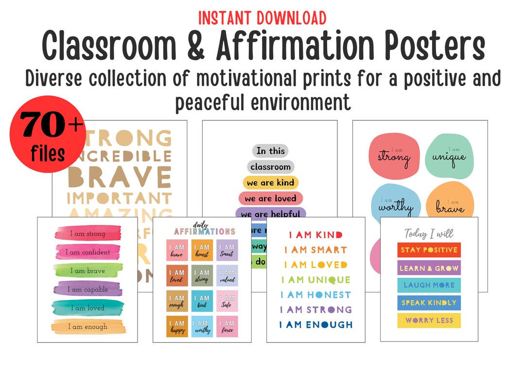 Classroom & Affirmation Posters - Etsy