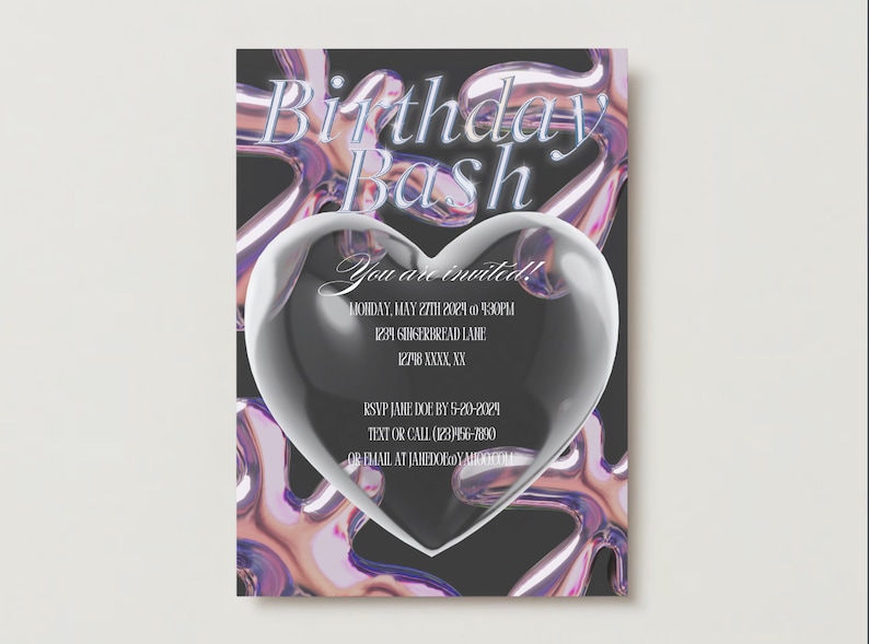 Y2K Birthday Bash Invitation Template: Customizable, Animated - Etsy