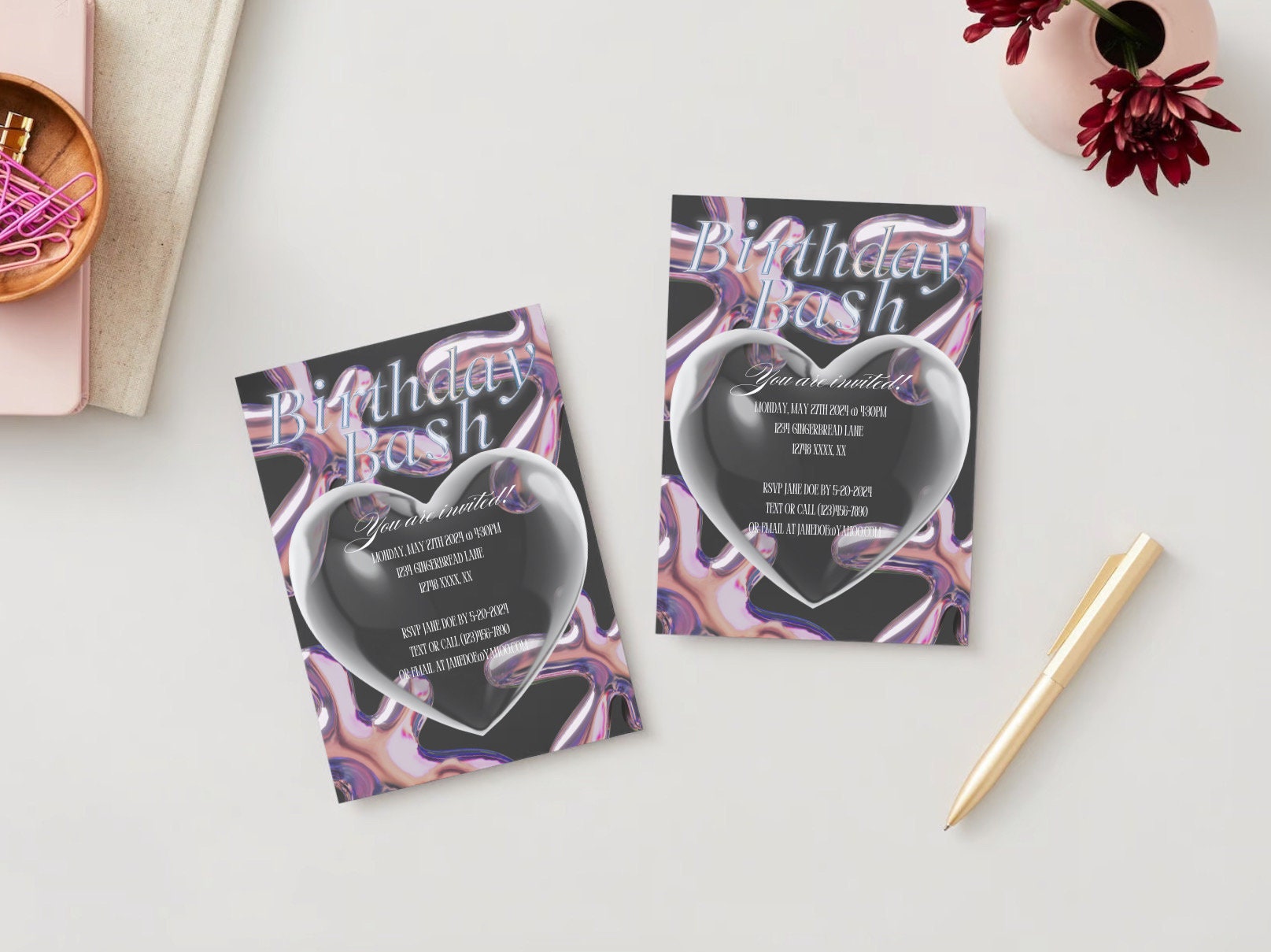 Y2K Birthday Bash Invitation Template: Customizable, Animated - Etsy