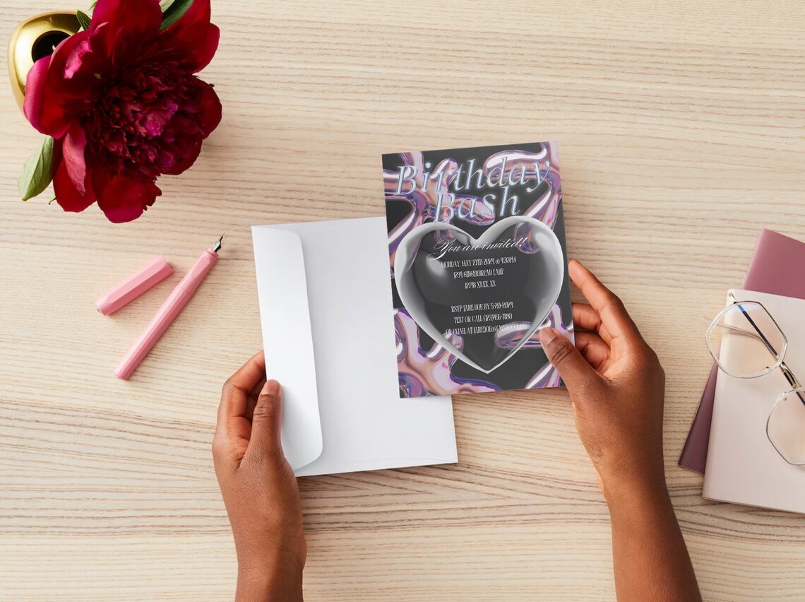 Y2K Birthday Bash Invitation Template, Customizable Invitation Template ...