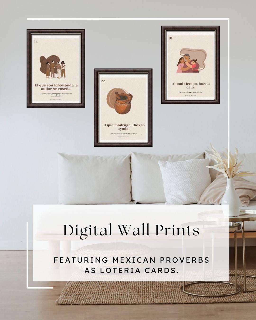 Mexican Proverbs Digital Wall Art | Lotería-inspired Spanish Quotes ...
