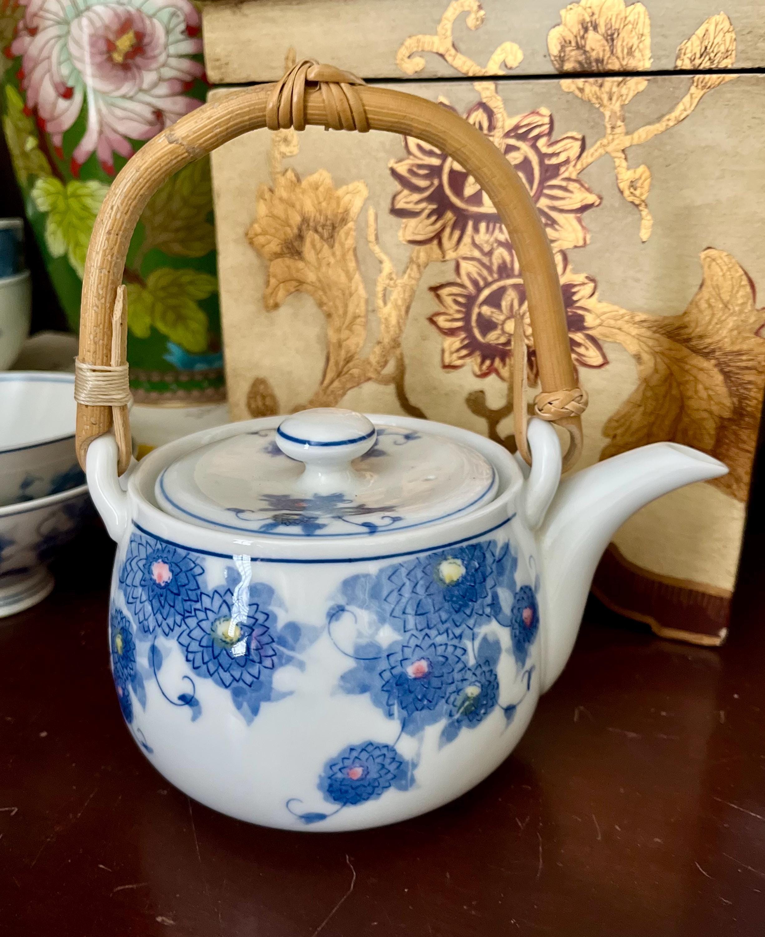 Vintage and Authentic Japanese Tea Set With Bamboo Handle. so Pretty ...