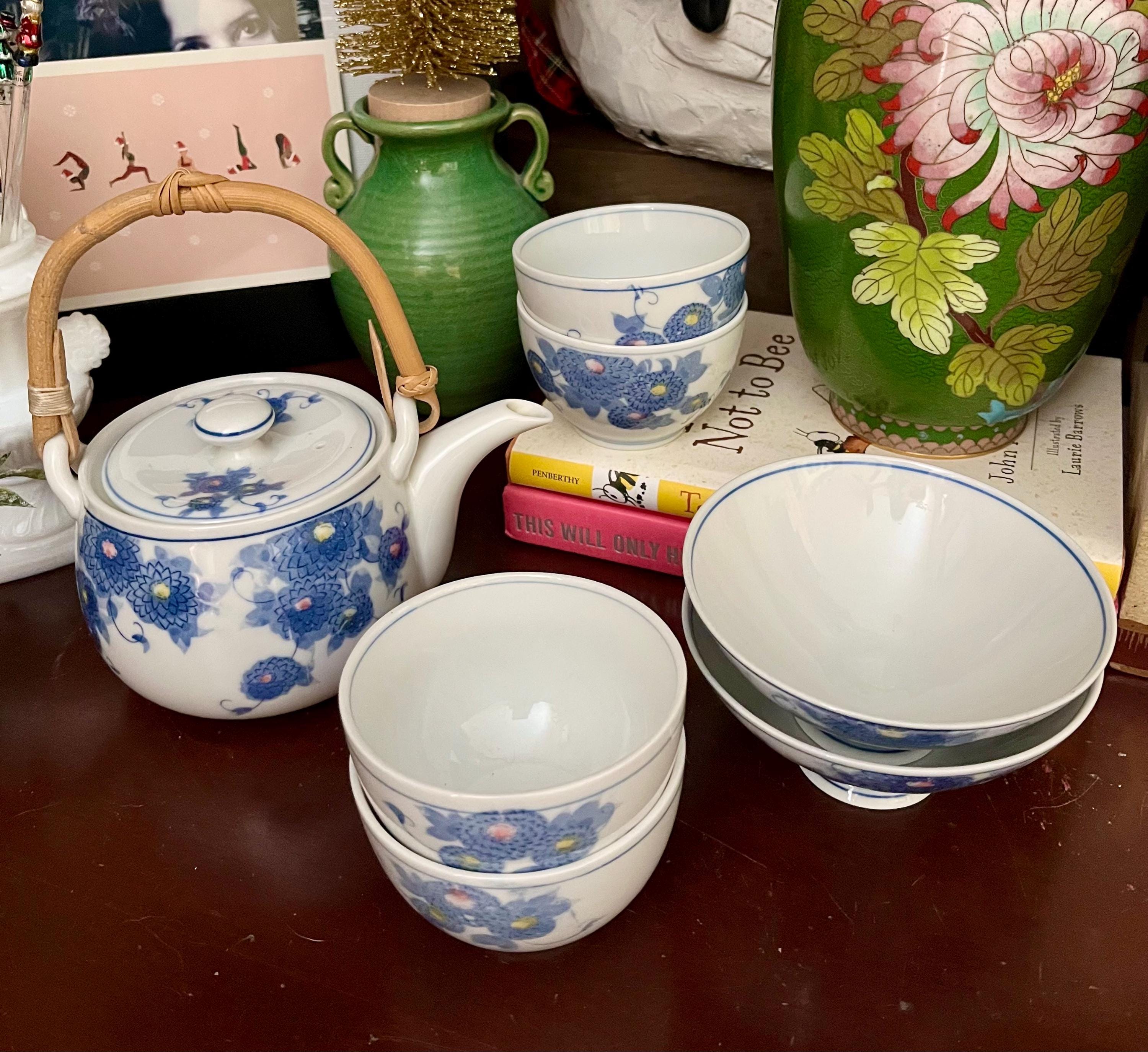 Vintage and Authentic Japanese Tea Set With Bamboo Handle. so Pretty ...
