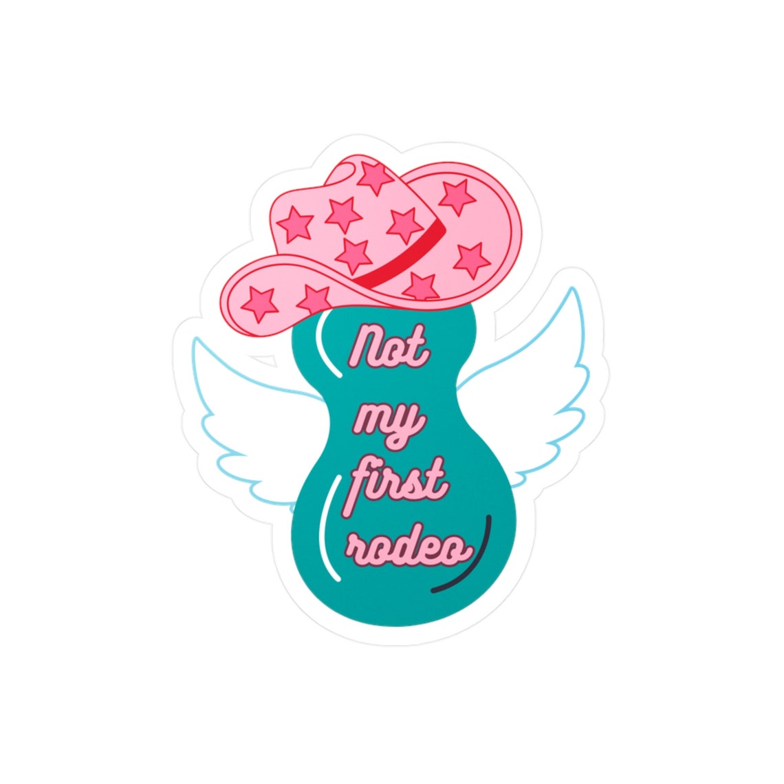 Labor and Delivery Flying Cowgirl Sticker - Etsy