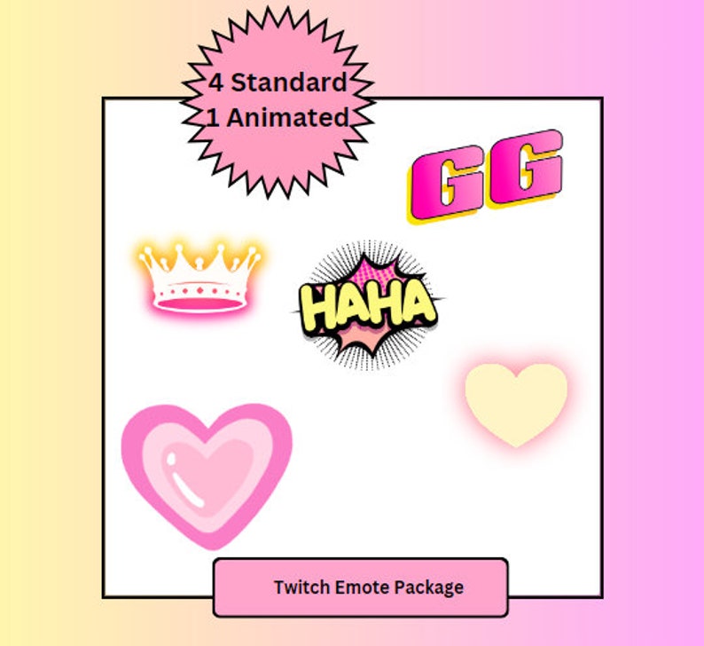 Pink, Yellow Emote Package - Etsy