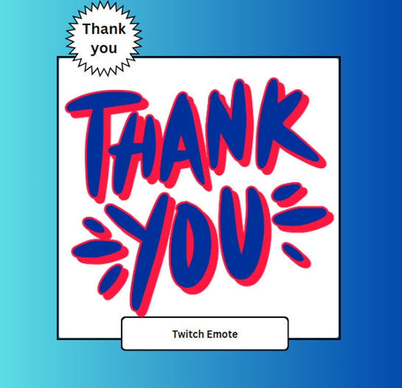 Red Blue Thank You Emote - Etsy