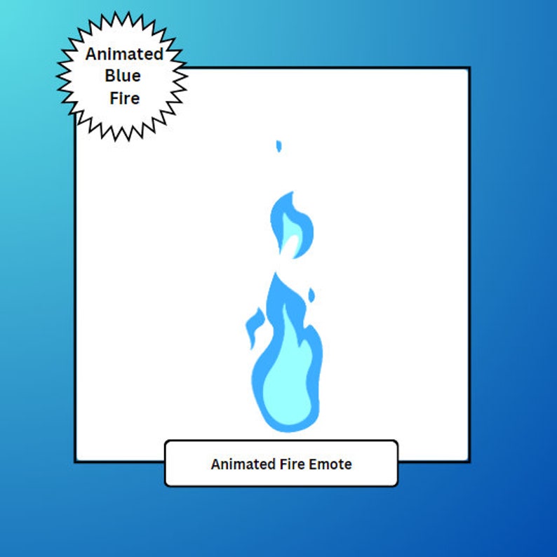 Animated "blue" Fire Emote - Etsy