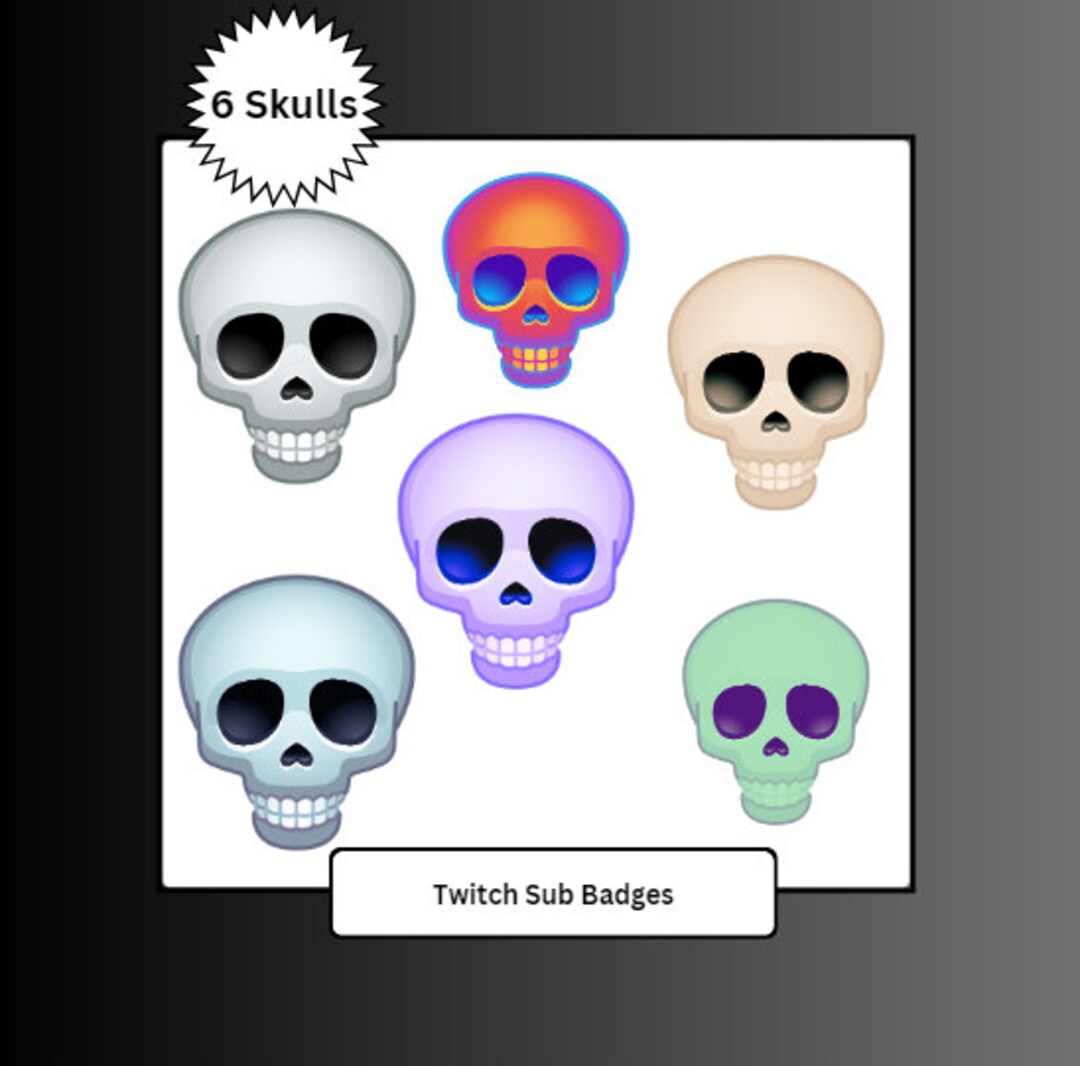 Twitch Skull Sub Badges - Etsy