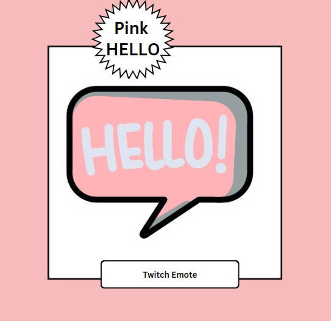 Pink Hello Emote - Etsy