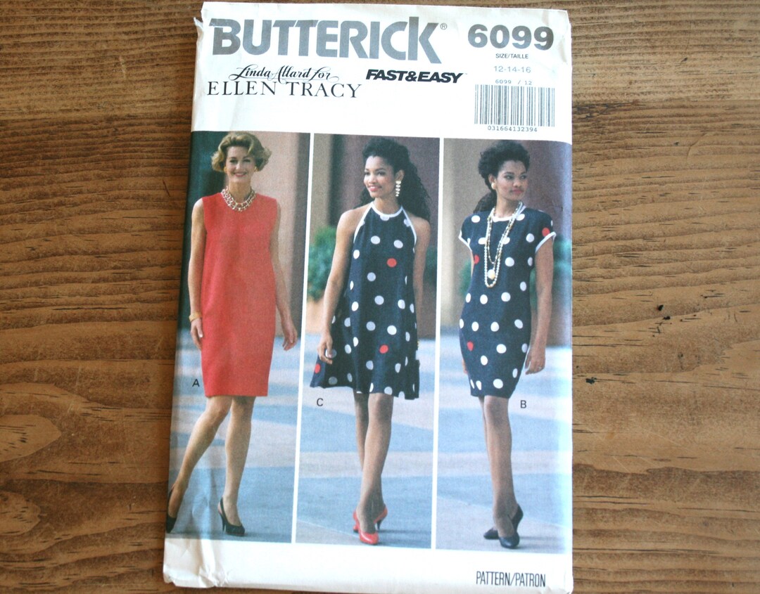 Vintage 90s Dress Sewing Pattern: Butterick 6099, Sizes 12-16 - Etsy