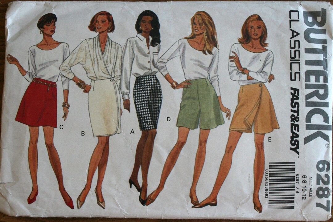 Rare Vintage 1990s Butterick Classics Fast & Easy Sewing Pattern 6287 ...