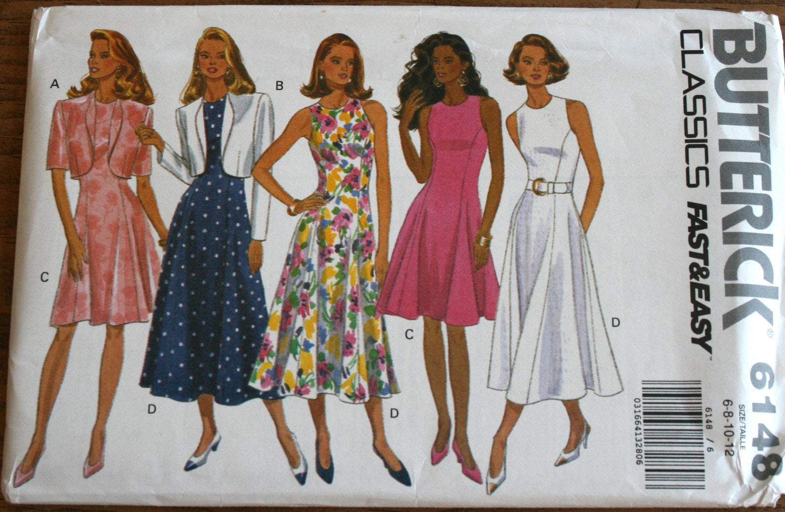 Vintage 1990s Butterick Classics Fast & Easy Sewing Pattern 6148 ...