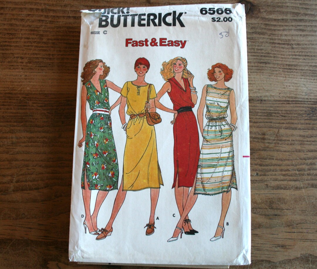 Vintage 1980s Quick! Butterick Sewing Pattern 6566 - Sizes 14 - 16 - 18 ...