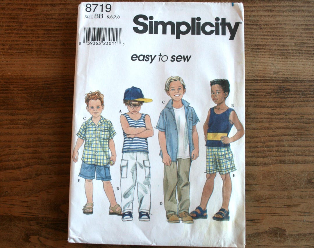 Vintage 1990s Simplicity 'easy to Sew' Sewing Pattern 8719 - Children's ...