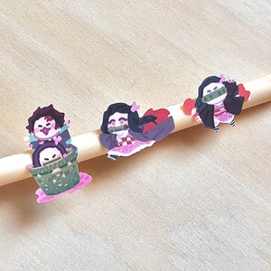Demon Slayer Sakura Sticker Sheet, Nezuko, Tanjiro, Zenitsu, Inosuke ...