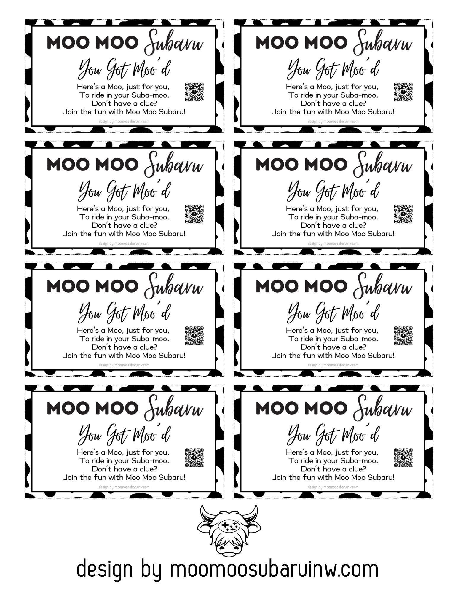 Moo Moo Subaru - Stoner Moo Downloadable Info Card *double Sided ...