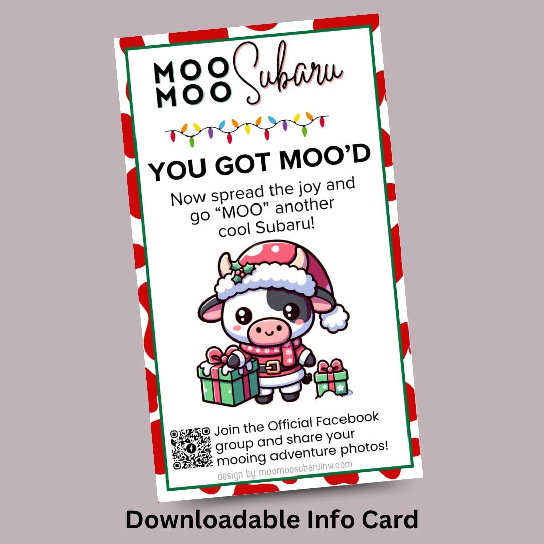 Moo Moo Subaru - Santa Moo - Downloadable Info Card - Business Card ...