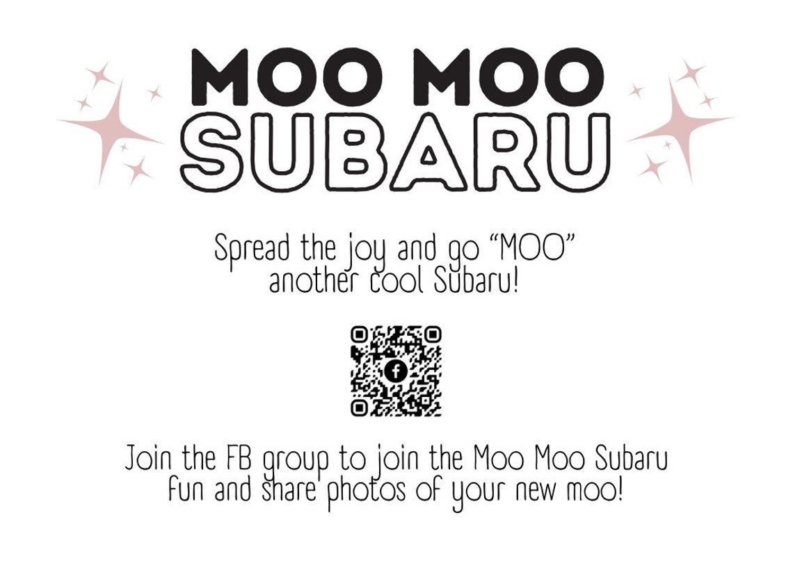 Moo Moo Subaru - Subamoo Driving - Downloadable Info Card Double Sided ...