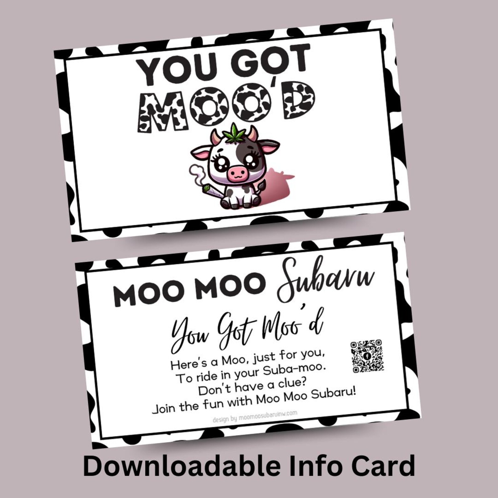 Moo Moo Subaru - Stoner Moo Downloadable Info Card *double Sided ...
