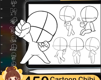 460 Procreate Cartoon Chibi Body, Chibi Lips, Chibi Eye, Chibi Brow ...