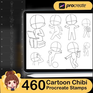 460 Procreate Cartoon Chibi Body, Chibi Lips, Chibi Eye, Chibi Brow ...