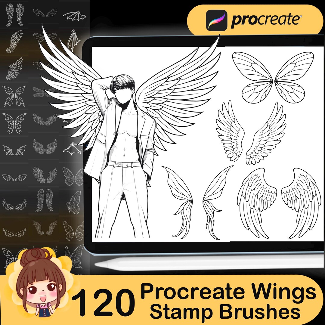 120 Wings Stamp Brushes for Procreate | Angel, Bird, Insect - Etsy