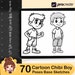 70 Procreate Cartoon Chibi Boy, Poses Base Sketches Kawaii Character ...