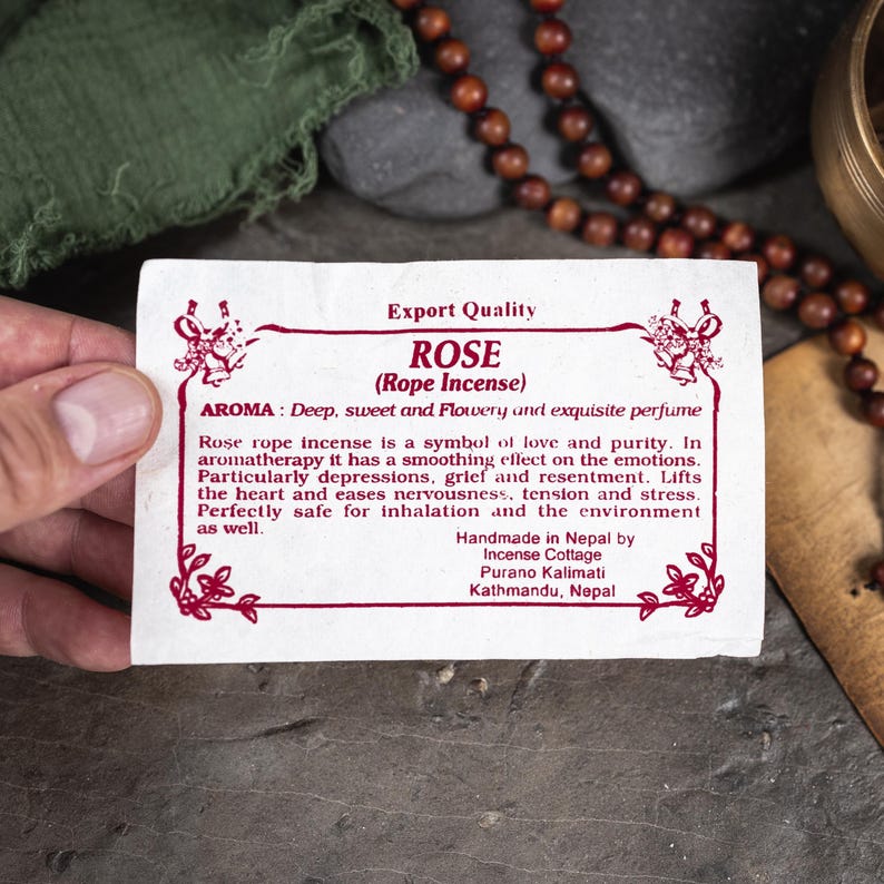 Rose Rope Incense - Handmade in Nepal - Etsy