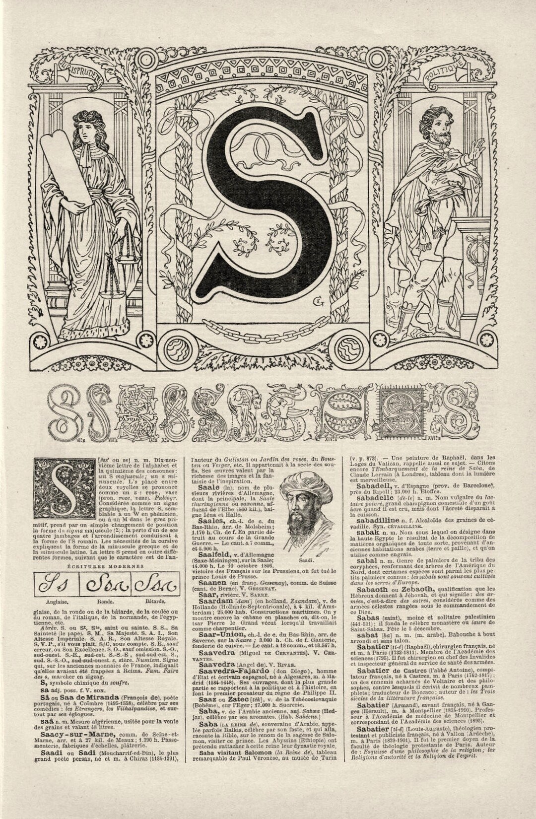 Calligraphy Letter S Original Old Engraving 1920 Scrapbooking - Etsy