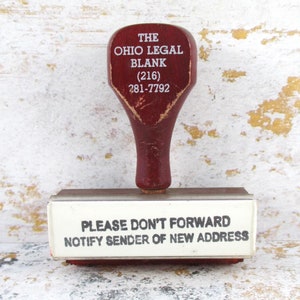 Vintage Office Stamp - Please Don't Forward / Notify Sender of New ...