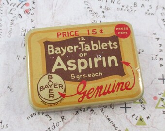Bayer Aspirin Antique Tin Box - Etsy