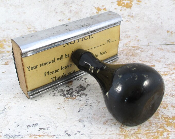 Vintage Office Stamp Notice / Your Renewal - Etsy