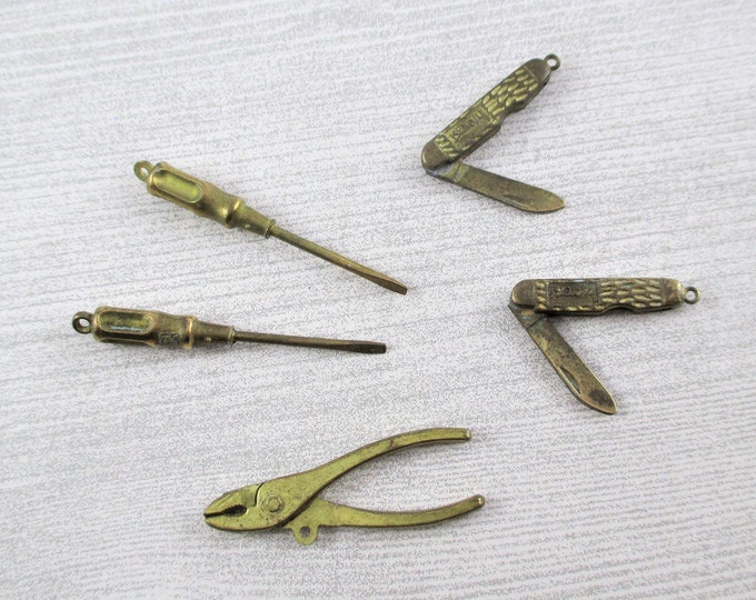 Five Little Vintage Brass Tools - Etsy