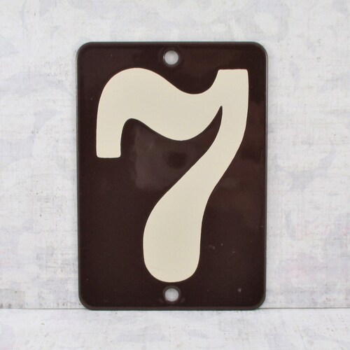 Vintage Embossed Metal Number 7 Red Gas Station Number - Etsy