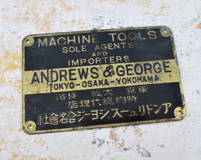 Vintage Brass Name Plate / Plaque Andrews & George Sole Agents and ... Vintage Brass Name Plate / Plaque Andrews & George Sole Agents and ...