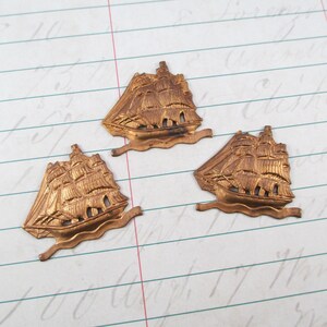 Three Vintage Copper Toned Tall Ship Pieces - Etsy