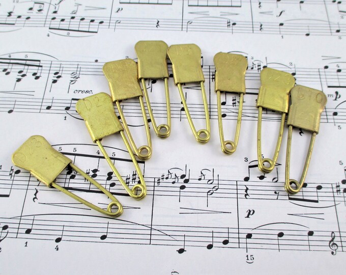 Eight Brass Vintage Numbered Laundry Pins - Etsy