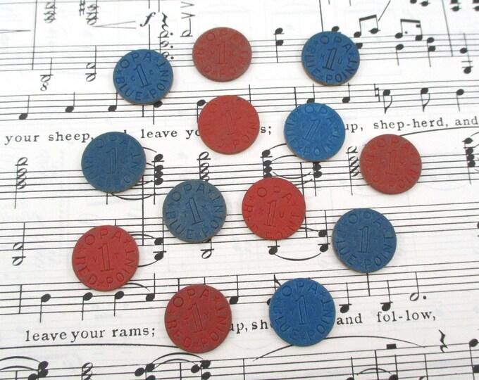 13 Vintage Red and Blue World War II OPA Rations Tokens (D) - Etsy