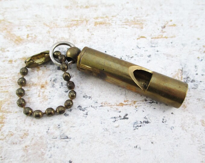 Vintage Brass Whistle Key Chain - Etsy