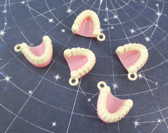 Five Little Vintage Denture / Teeth Charms - Etsy