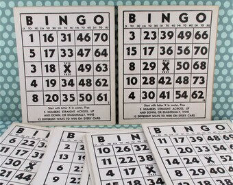 Bingo Cardboard Cards - Etsy