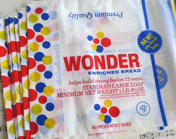 Ten Vintage Plastic Wonder Bread Bags - New Old Stock - Etsy