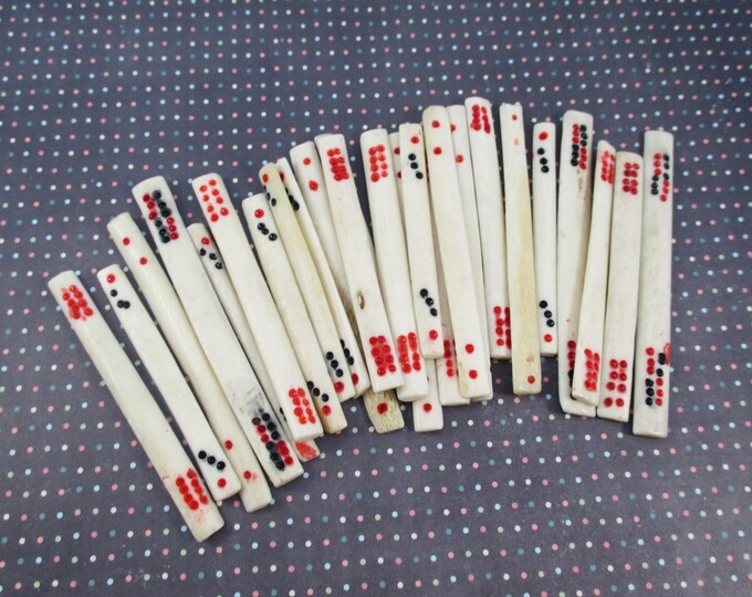 25 Vintage Bone Mahjong Counters (A) - Etsy