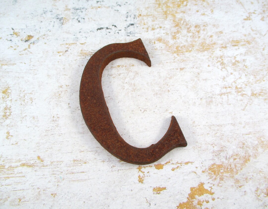 Vintage Rusty Cast Iron Letter C 3 1/8 High - Etsy