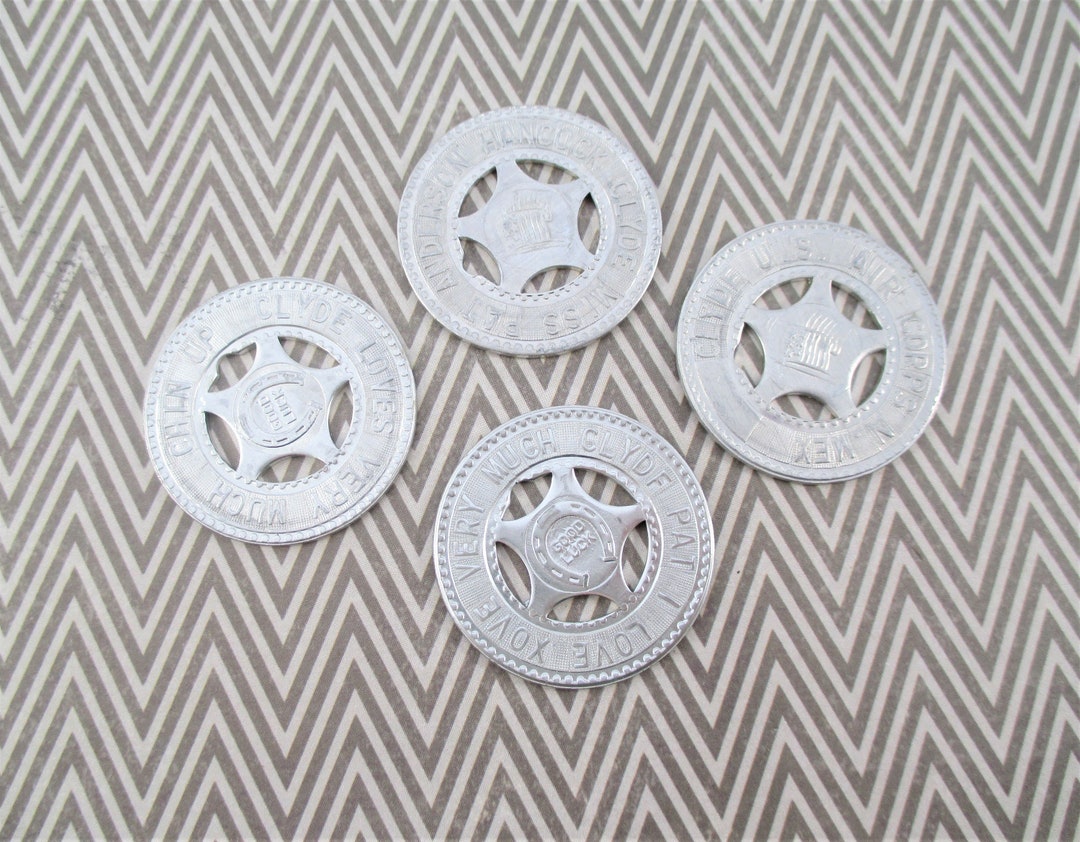 Four Vintage Aluminum Good Luck Tokens - Etsy